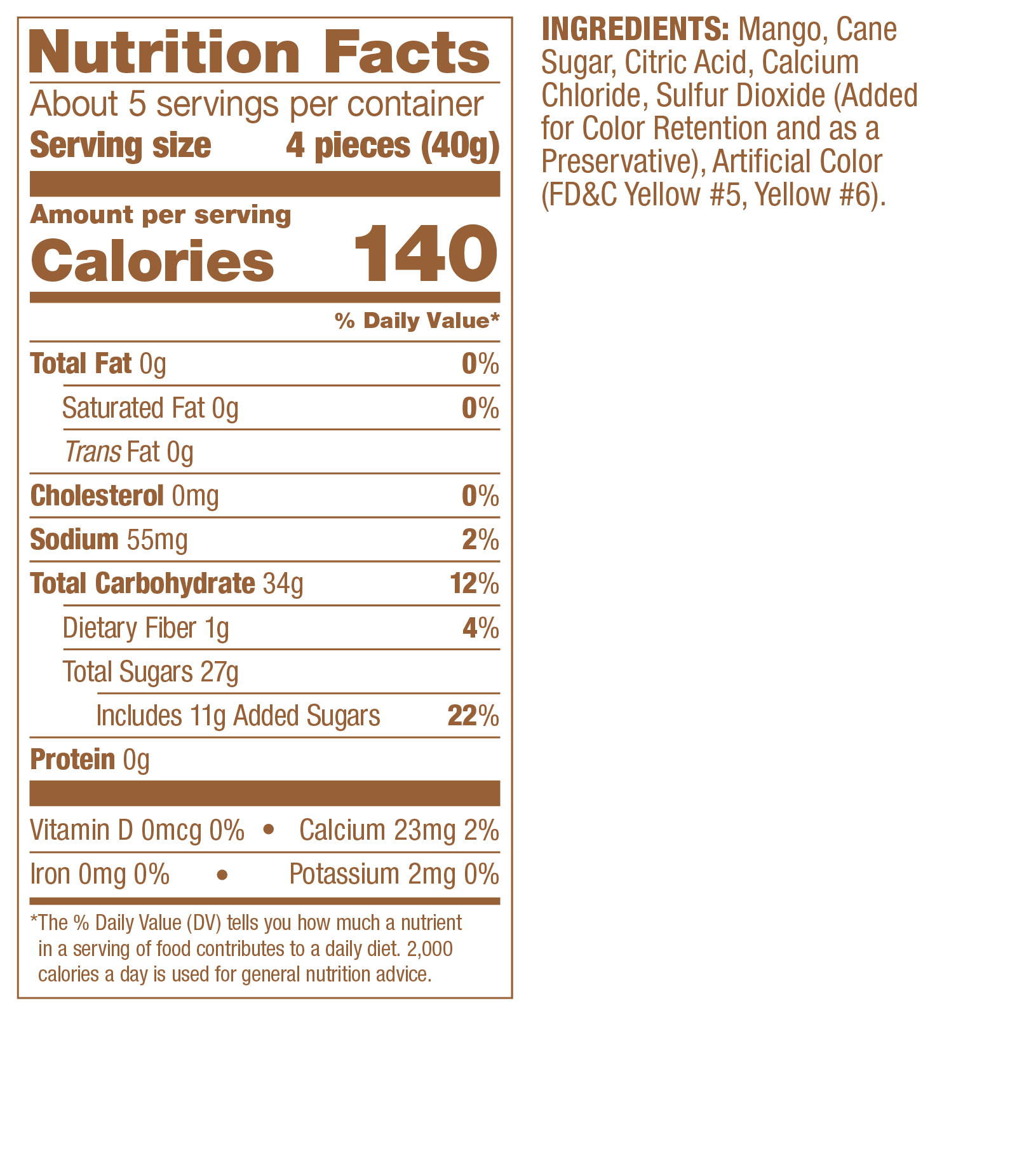 Good Sense Snacks | Mango, Dried & Sweetened